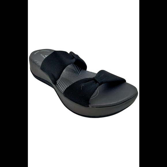 Clarks | Shoes | Clarks Womens Arla Coast Flat Sandal Black Wide | Poshmark